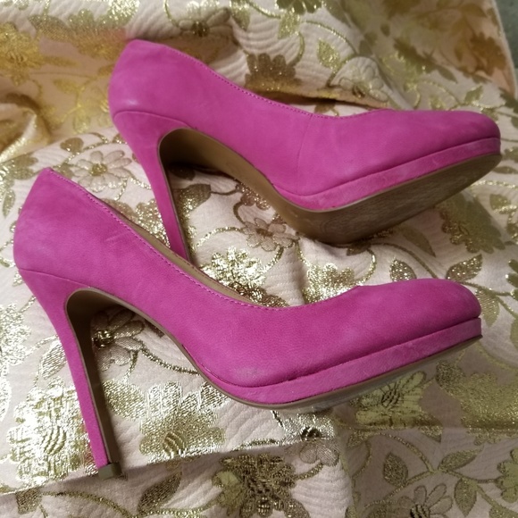 Jessica Simpson | Shoes | Hot Pink Suede Jessica Simpson High Heel ...